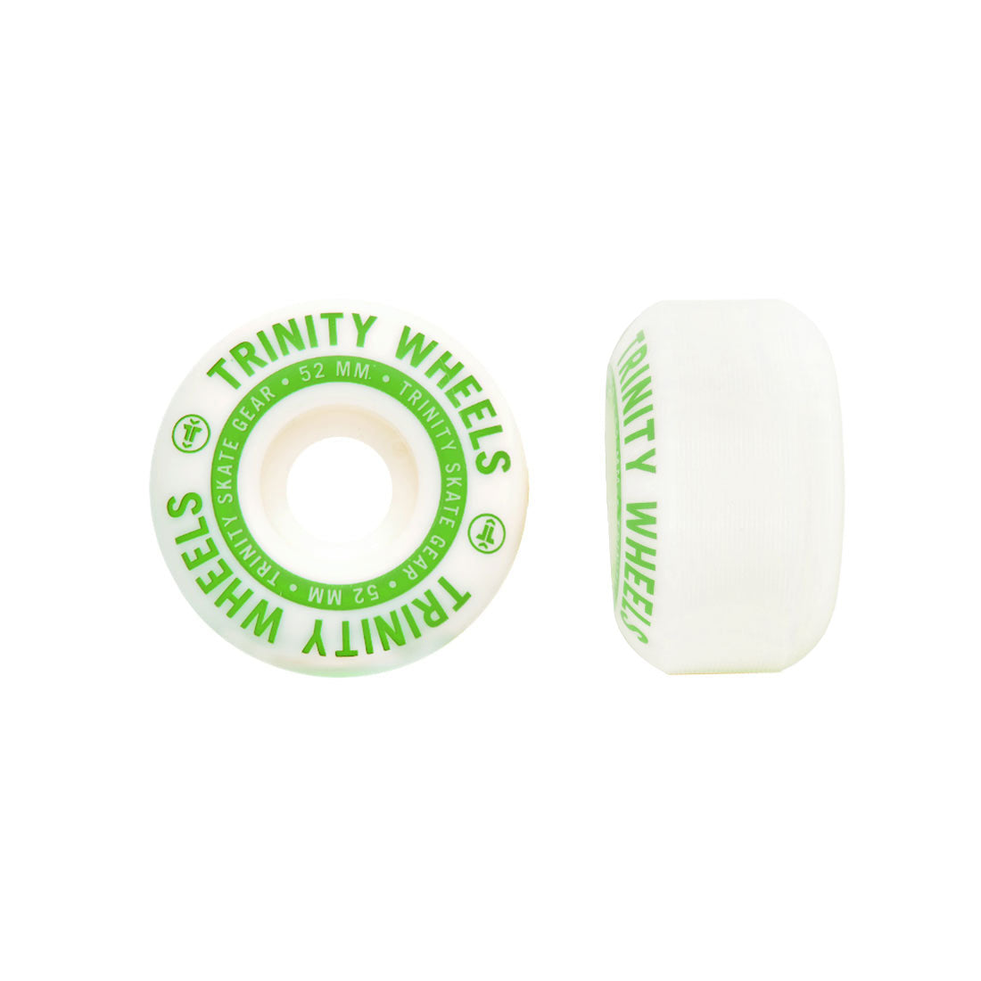 Trinity Wheels 52mm 100a 4pk - White/Green - Skate Society