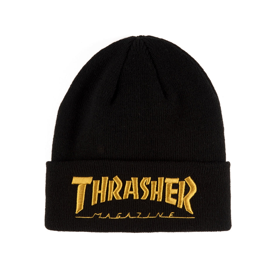 Thrasher Embroidered Beanie - Gold - Skate Society